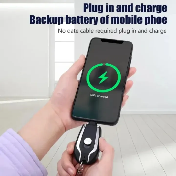 LEST Portable Keychain Charger 1500mAh Wireless Mini Battery Pack Fast ...