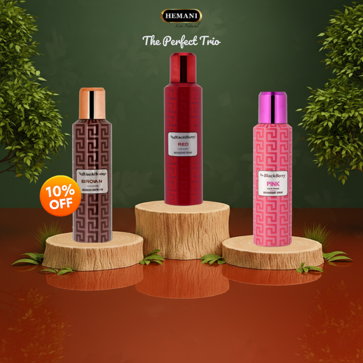 Hemani - Pack Of 3 - Blackberry Body Spray - Brown - Pink - Red 175ml ...
