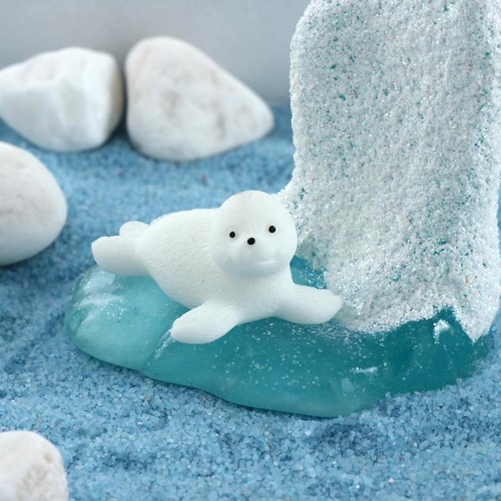 Resin Small Iceberg Seal Craft Model Winter Figurine Micro Landscape ...
