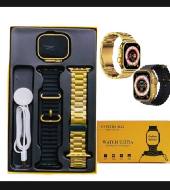 C9 Ultra Max Gold Edition Color Smartwatch 2.1 Inch Screen WITH Hryfine ...