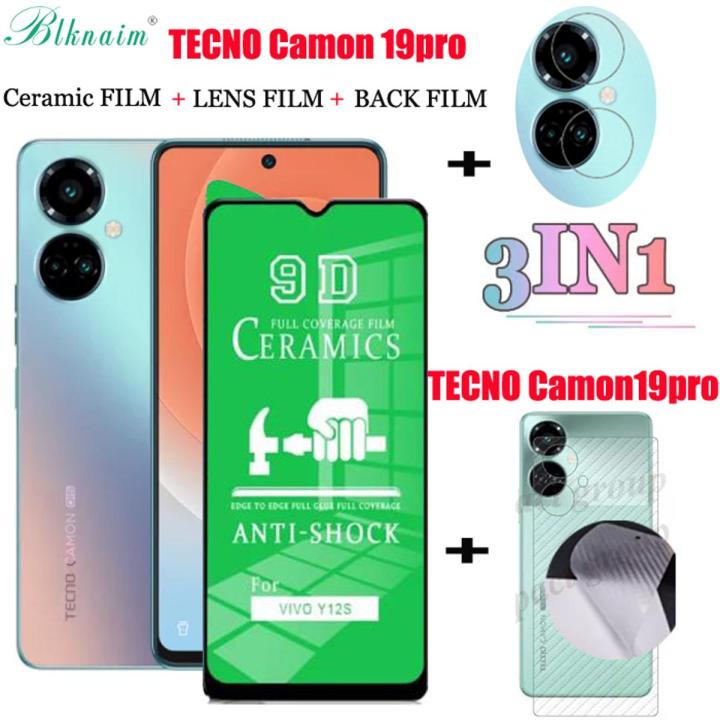 BLKNAIM (3IN1) For TECNO Camon 19pro Full screen HD ceramic membrane ...