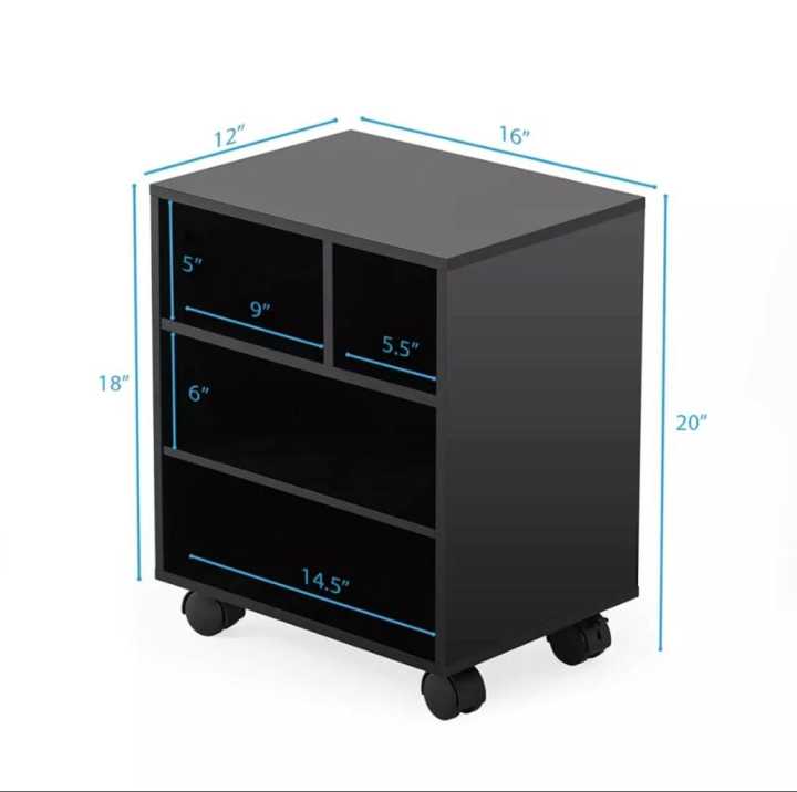 Mobile Printer Stand with Organizing Storage Open Storage Rack Work ...