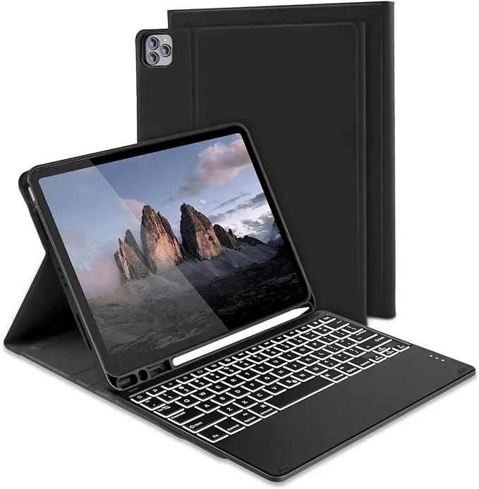 Jelly Comb Backlit Bluetooth Keyboard Case Compatible with iPad Air 5th ...