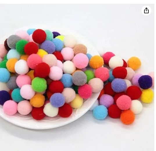 15mm Pompom Needlework Fluffy Ball Glue Sewing Fabric DIY Art and Craft ...