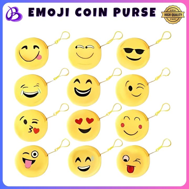 Emoji Smiley Coin Purse Keychain | 1 Pcs Cute Zip Pouch for Kids | Soft ...