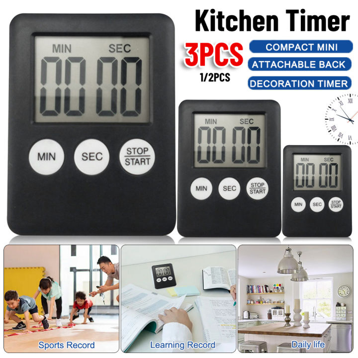 Digital Kitchen Timer Magnetic Cooking Digital Led Display Loud Alarm Minute Second Count Up ...