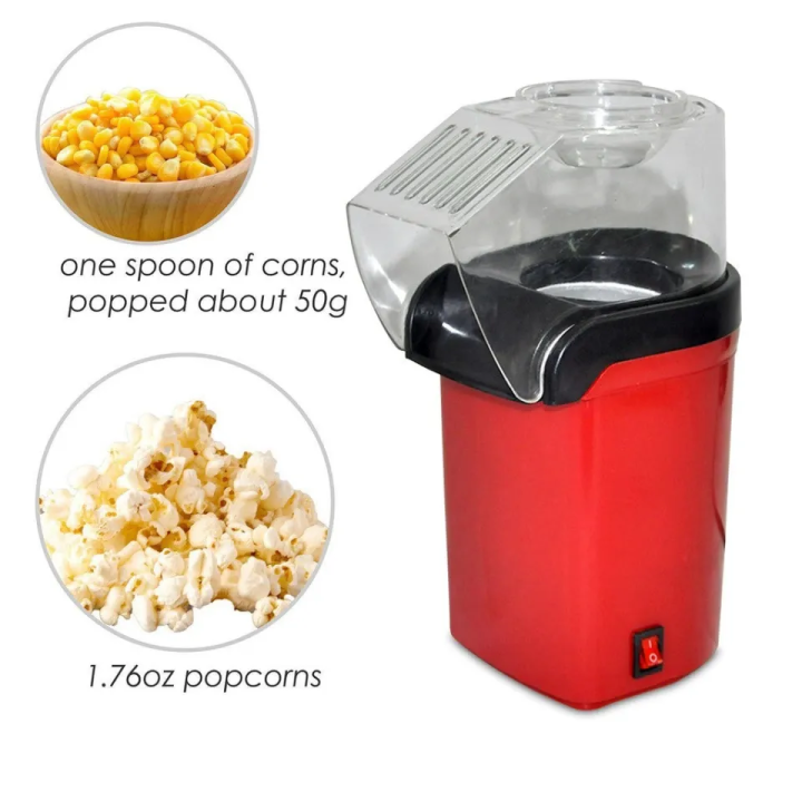 Popcorn Maker, Electric Mini Popcorn Machine Oil-Free, Small Fast ...