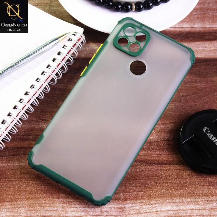 Oppo_ A15 Cover - Green - Classic Soft Color Border Semi-Transparent ...