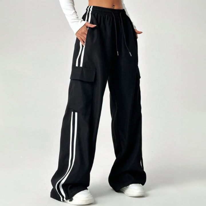 Drawstring Waist Striped Side Pocket Pants Casual Comfort | Daraz.pk