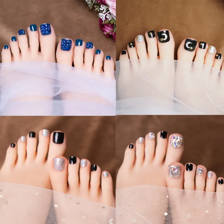 Detachable Square Head Fake Toenails Short Length Wearable Manicure ...
