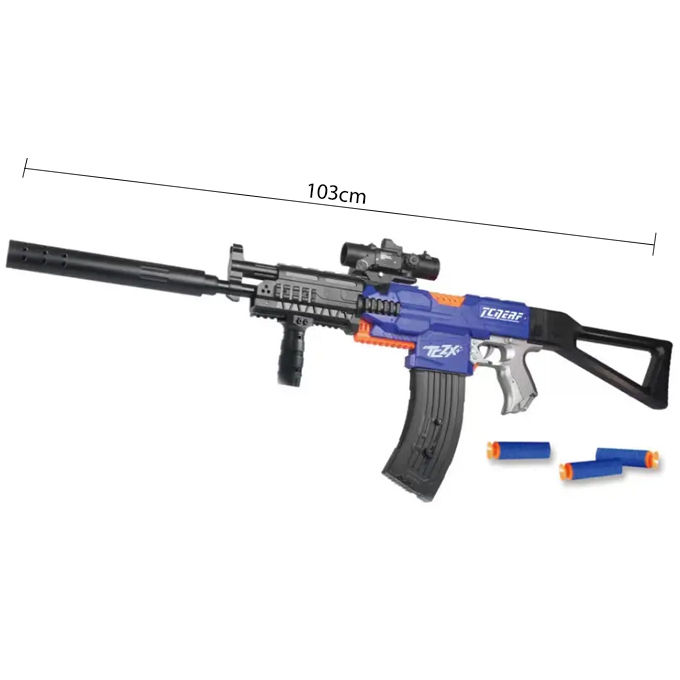 Rechargeable Nerf Gun - AK-47 Model 334C - Electric Fun at 103 cm ...