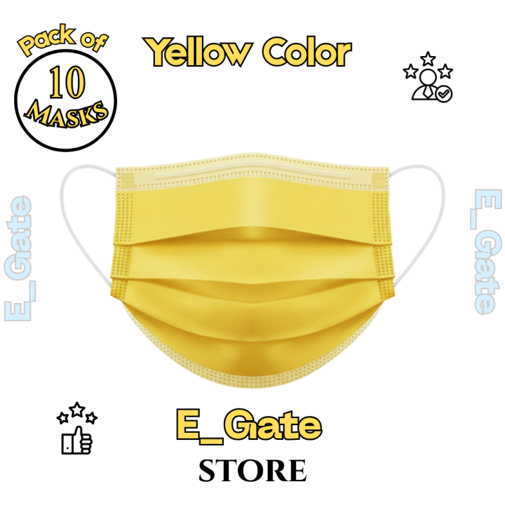 Pack of 70 Mask Colorful Disposable Face Masks – 7 Unique Shades, 10 ...