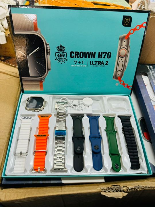 Original Smartwatch Ultra 2 Crown H70 with 7 plus 1 Straps of different styles | Trending item ...