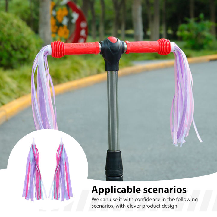 Micro Scooter Tassels 2pcs Bicycle Handlebar Streamers Pink Purple ...