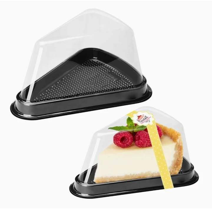 Pack Of 20 Plastic PET Mini Triangle Cake Container Clear Triangle ...