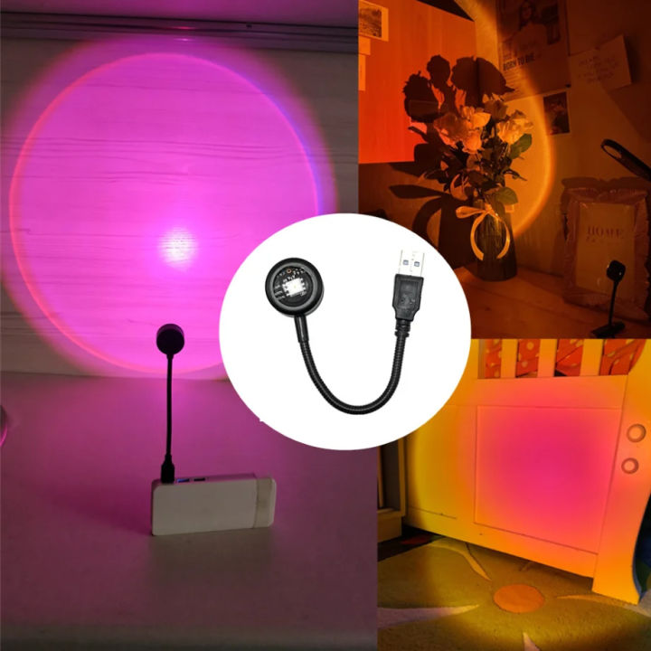 LED USB Sunset Lamp Night Light Projector Birthday Party Decoration ...