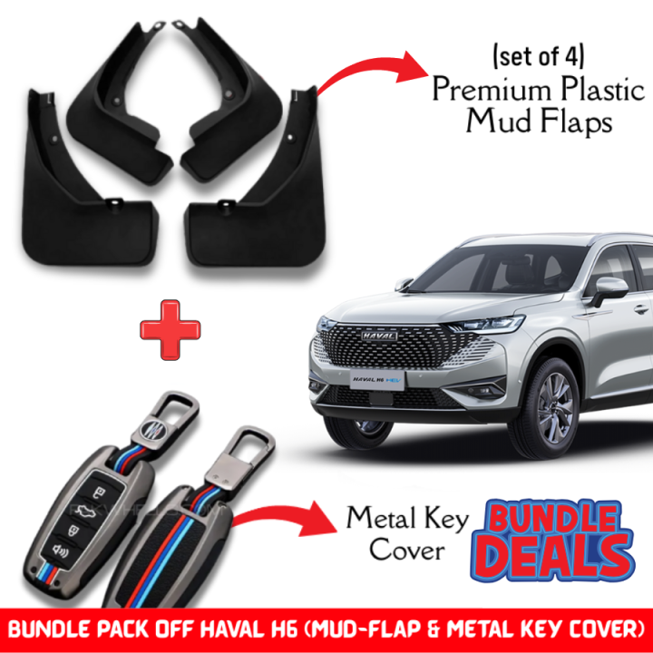 Bundle Pack off Haval H6 2021-2025 Mud-Flaps & Metal Key Cover | 4Pc ...
