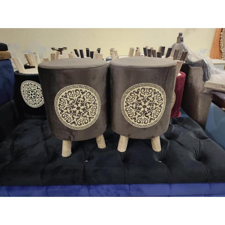 Ottoman Pair Set By Dua Interior A Round Ottoman | Daraz.pk