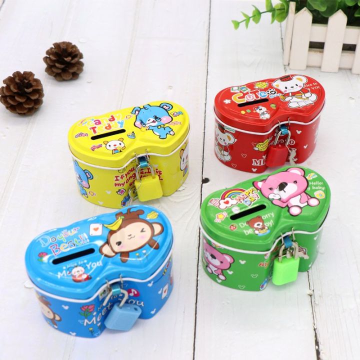 Heart Shape Coin Box, With Key & Lock System For Kids | Daraz.pk