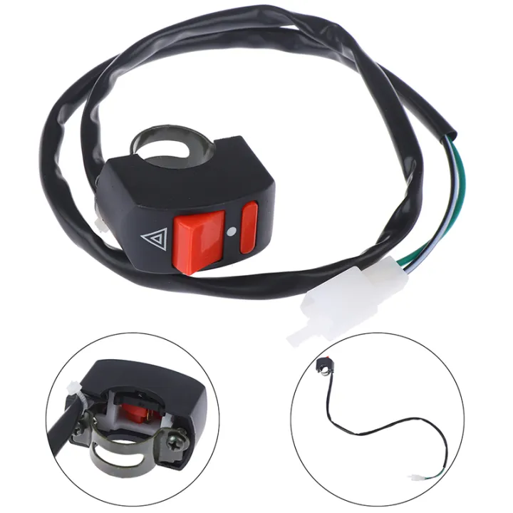 Motorcycle Handlebar Light Switch ON-OFF Button Accident Hazard Light ...