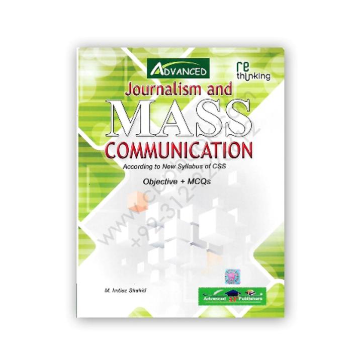 Advanced Journalism and Mass Communication by M.Imtiaz Shahid | Daraz.pk