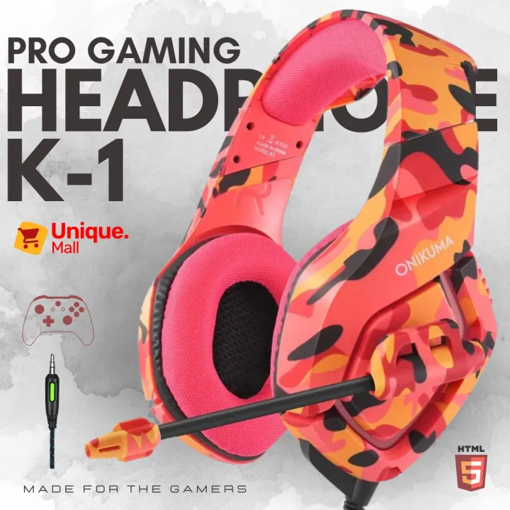 Original K1 Pro Gaming Headset with Hi-Fi Subwoofer Bass, 7.1 Virtual ...