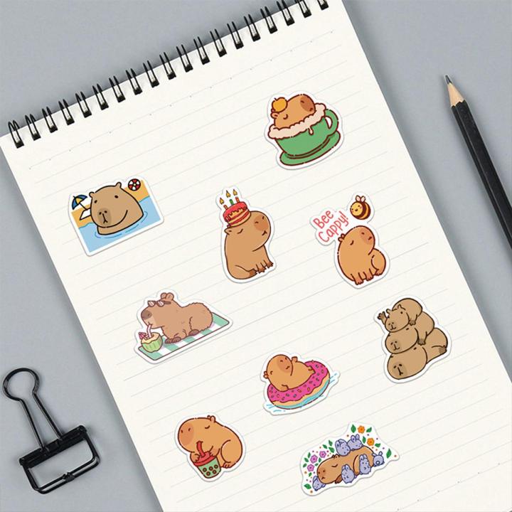 50Pcs Cute Capybara Sticker Set for Laptop, Guitar, Scrapbook and ...