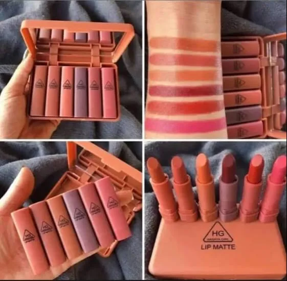 6 Mini Lipsticks Set Matte Velvet lip Sticks Trendy Mini Lipstick for ...