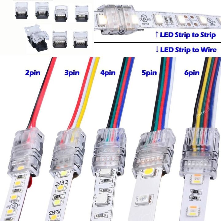 2pin 3pin Terminal Splice LED Strip to Wire Light Wire Connection 5050 ...