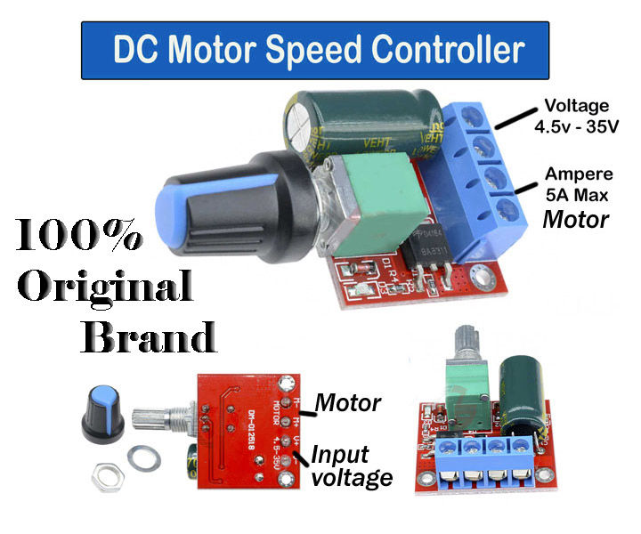 DC Fan/Motor PWM Speed Controller Module Mini DC-DC 4.5V-35V 5A 90W Speed Regulator Control ...