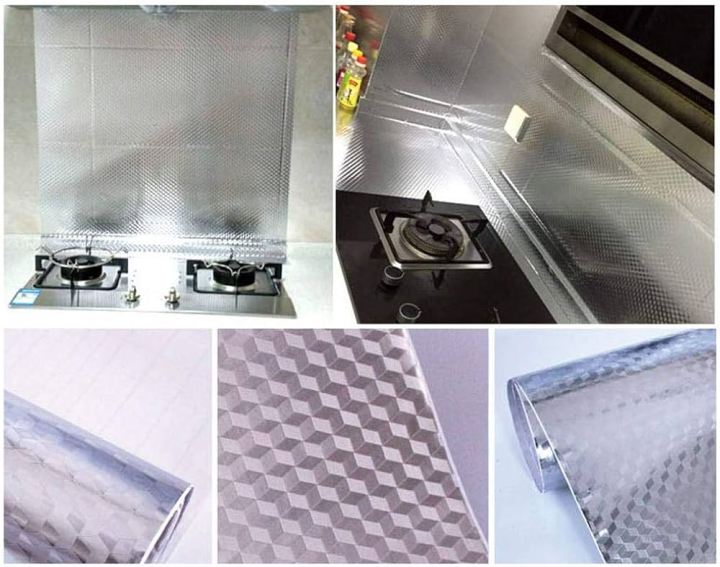 Kitchen Cabinets Waterproof Oil-proof Self-adhesive Wallpaper Thickened ...