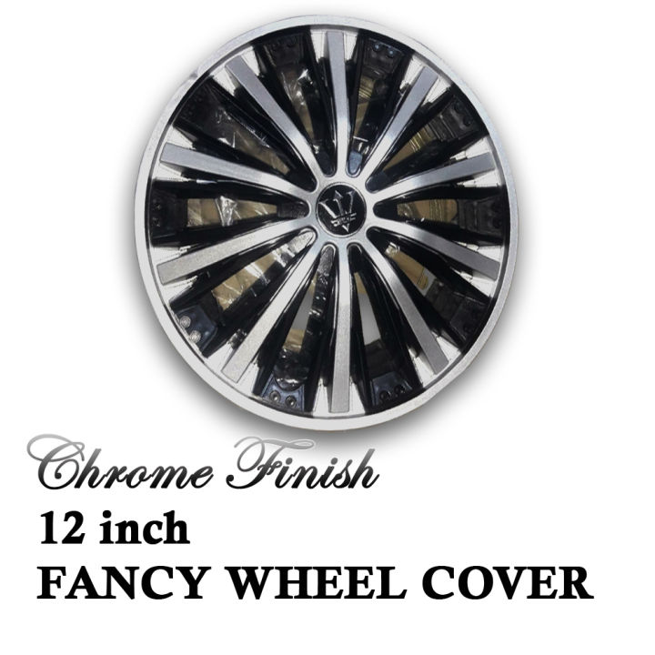 Fancy Wheel Cover 12 inch - Chrome Finish - 4 Piece Set | Daraz.pk