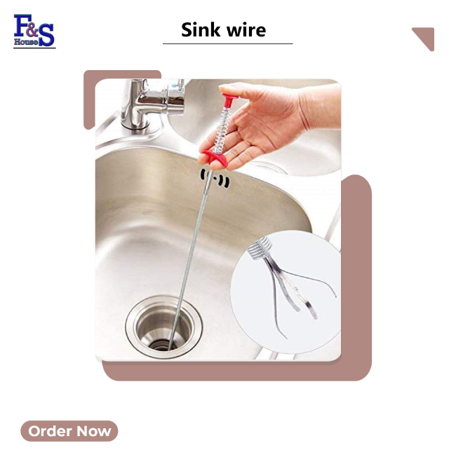 Metal 85cm Long Wire brush Hand Kitchen Sink Cleaning Hook Sewer Dredging Device Spring Pipe ...