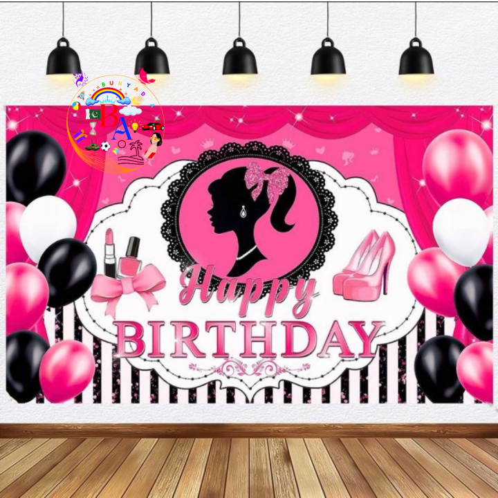Barbie Fancy Backdrop Barbie Theme Fancy Panaflex Barbie Birthday Party ...