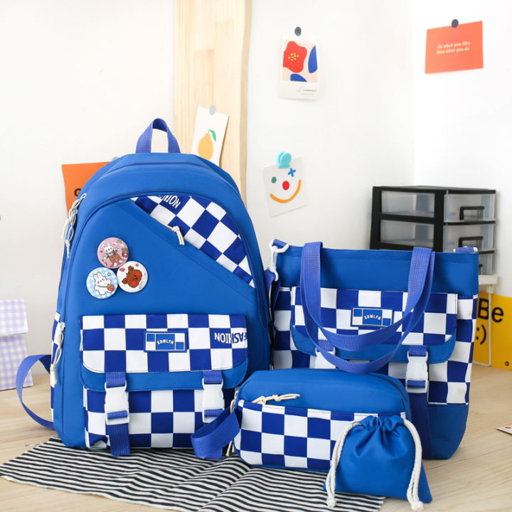 4IN1 SAT Women Backpack For Teenage Girls College Student Kids Book Bag ...