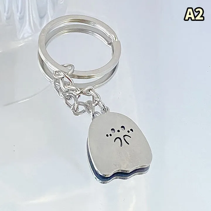 Fashion Cartoon Ghost Couple Keychain Pendant Cute Little Ghost Key ...