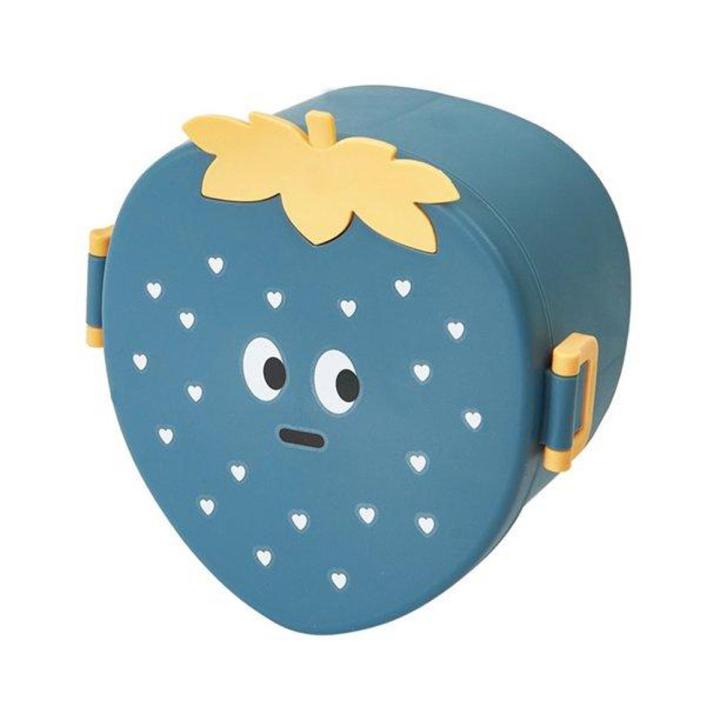 Blue Lunch Box, Kids Lunch Box, Kids Cute Strawberry Shape Lunch Box ...