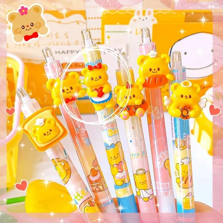 Writing Tools Kawaii Cute Erasable Pen Cartoon Aesthetic Butter Bear ...
