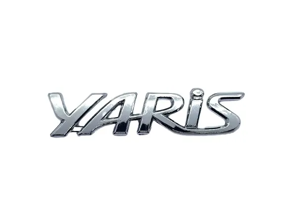 Toyota YARIS logo emblem Plastic Chrome Monogram - 1 Piece - Full Tape ...