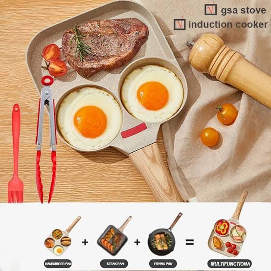 Stick Gas Stove Square 3 Portion Frying/Grilling Pan (with Box Packing ...