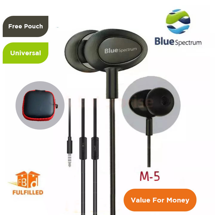 Original Handsfree Blue Spectrum M5, Earphones with super solid Bass ...