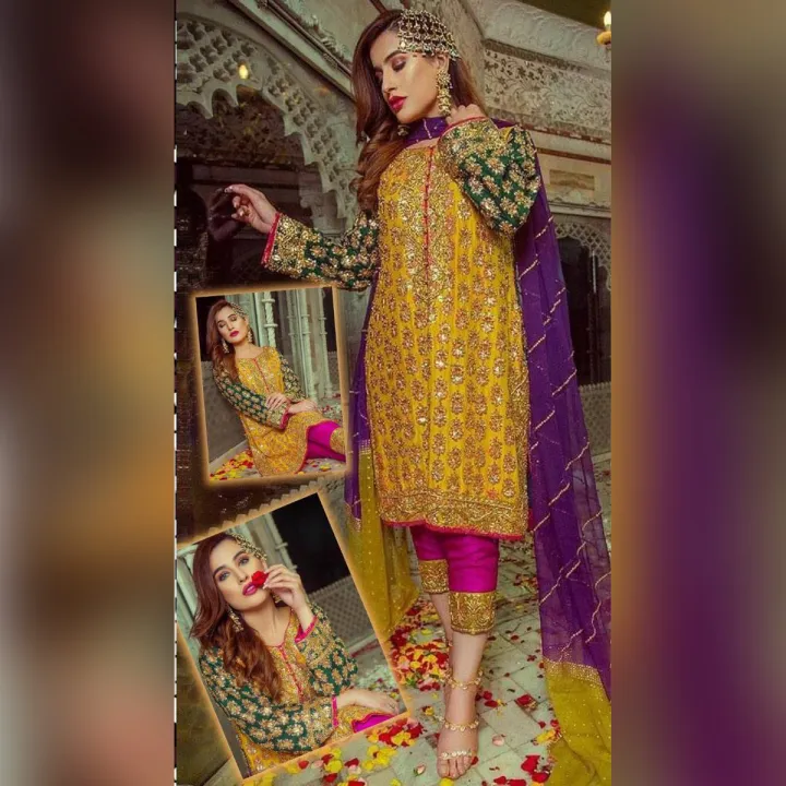 MEHAK FASHION FULL HEAVY WEDDING MAYOO DRESS 2021 | Daraz.pk