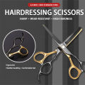 Two pcs Black Golden Stainless Steel Hair Cutting Scissor & thinning ...