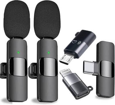 K9 Wireless Microphone Dual Mic 3 in 1 for android, iphone and type c | Daraz.pk