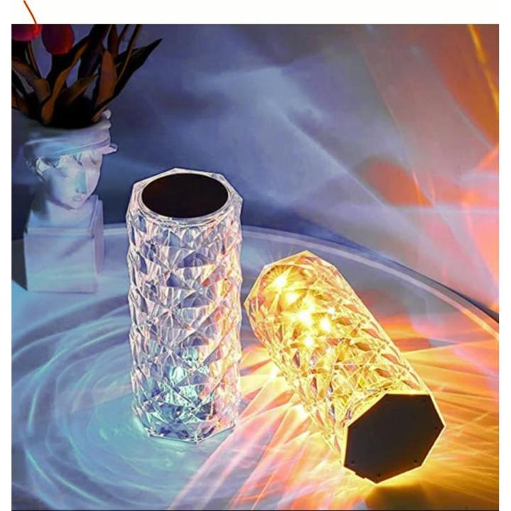 (Pack of 2)Large Crystal Lamp Rose Light Diamond Lamp 16 Colors ...
