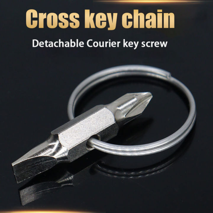 Mini Double Head Screwdriver Bit Key Chain PH1 Phillips Cross And Flat ...