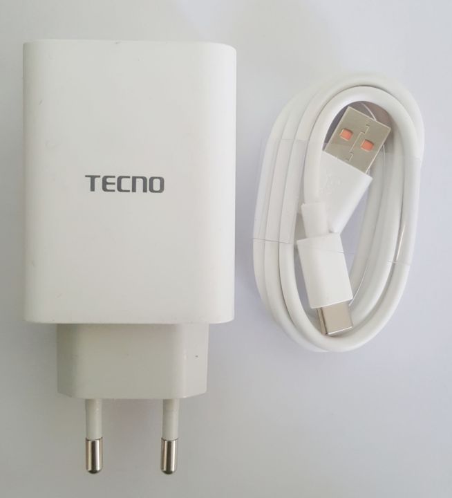 Tecno 33W Fast Charger | Genuine with Type-C Cable | Compact and ...