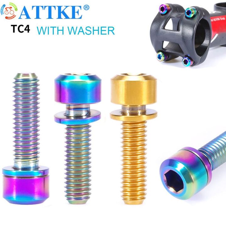 M5 Accessories Titanium with Washer Bicycle Stems Screws Fixed Bolt ...