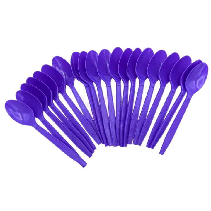 Purple Spoons - 6 inch - Plastic - Purple - Unisex - Pack Of 20 Spoons ...