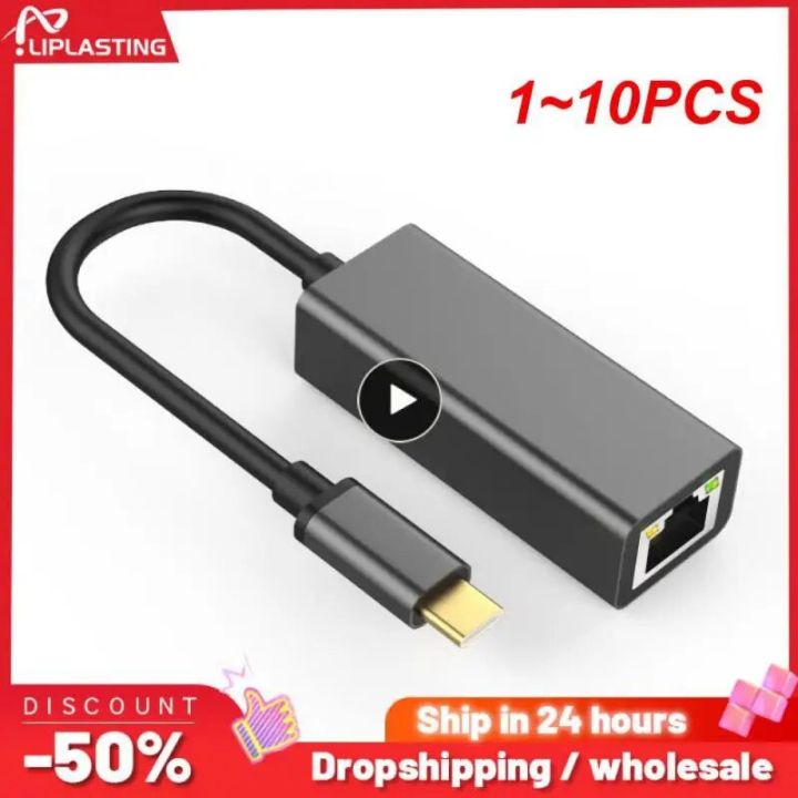 1~10PCS Type C Ethernet Adapter Network Card USB Type-C To RJ45 100Mbps ...